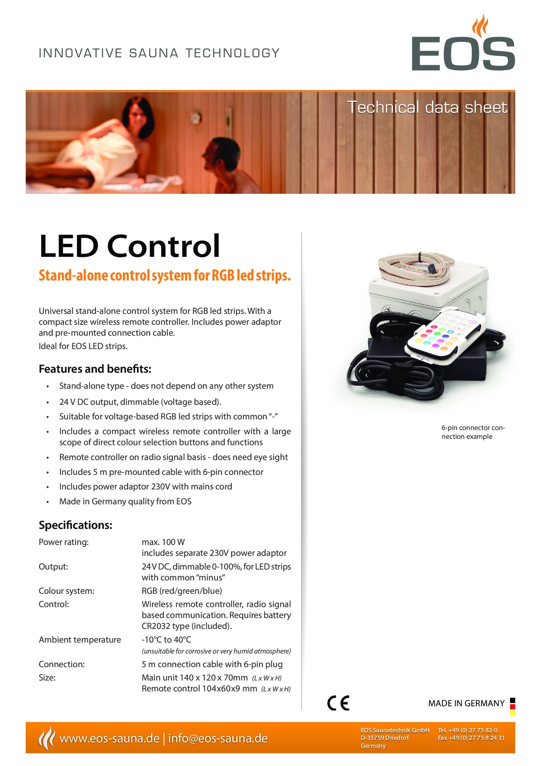 Инструкция EOS LED Control — Spakõ